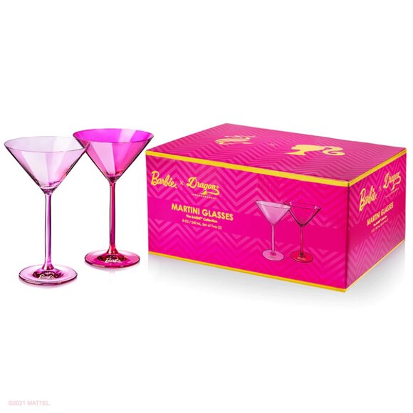 Mattel | Kitchen | Barbie Dragon Glassware Martini Glasses Set Of 2 ...